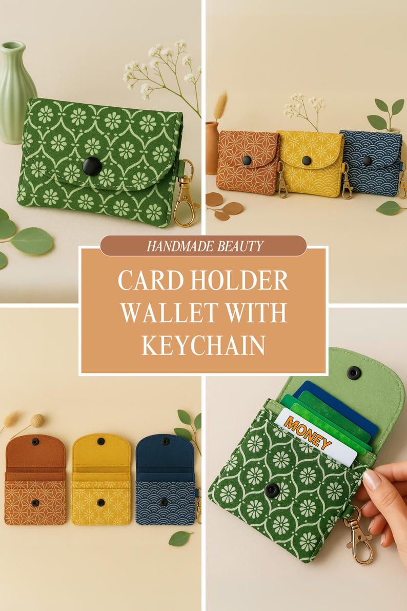 Small Fabric Card Holder Sewing Pattern | Coin Purse Crafting With PDF ...