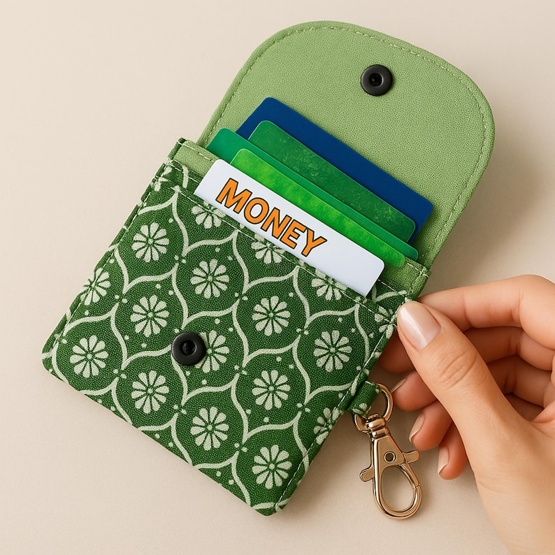 Small Fabric Card Holder Sewing Pattern | Coin Purse Crafting With PDF ...