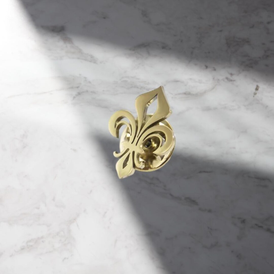 Men's Stainless Steel Fleur-de-lis Brooch - Elegant Religious Talisman ...