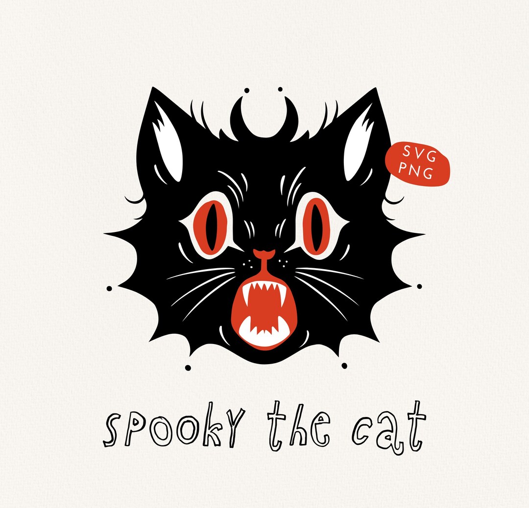 Spooky Cat SVG for Halloween Sublimation, DIY Halloween Home Decore ...