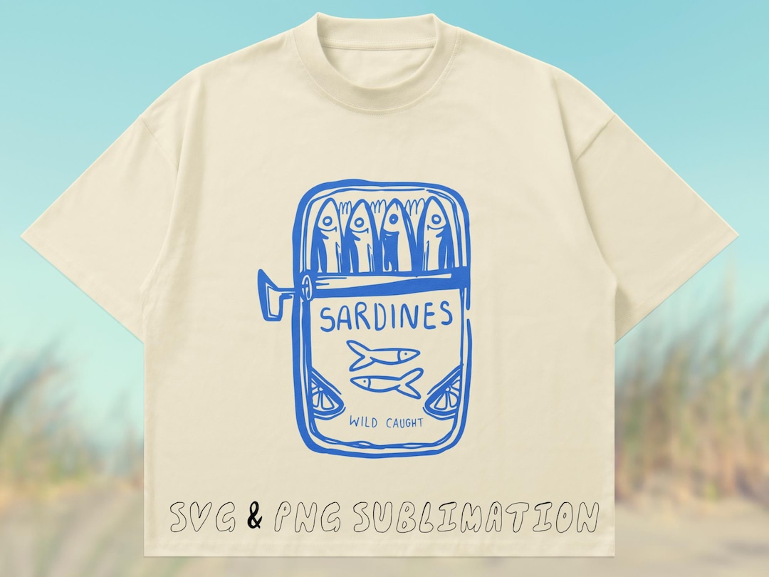 Sardine SVG PNG, Fisherman Aesthetic, Maritime Whimsical Clipart, Hand ...
