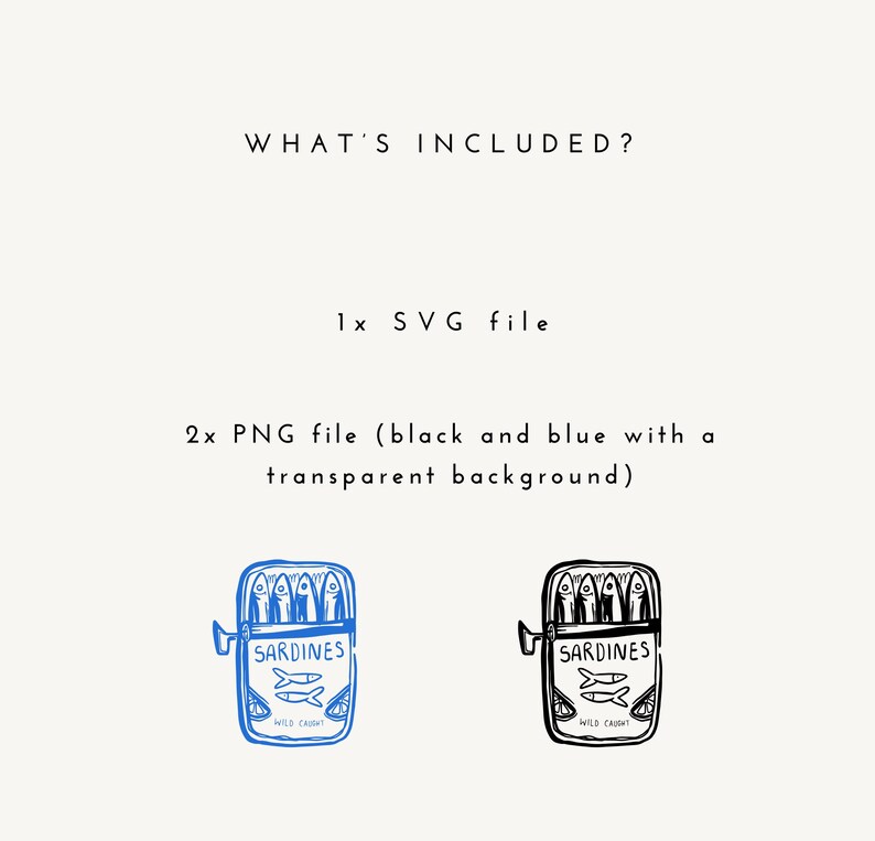 Sardine SVG PNG, Fisherman Aesthetic, Maritime Whimsical Clipart, Hand ...