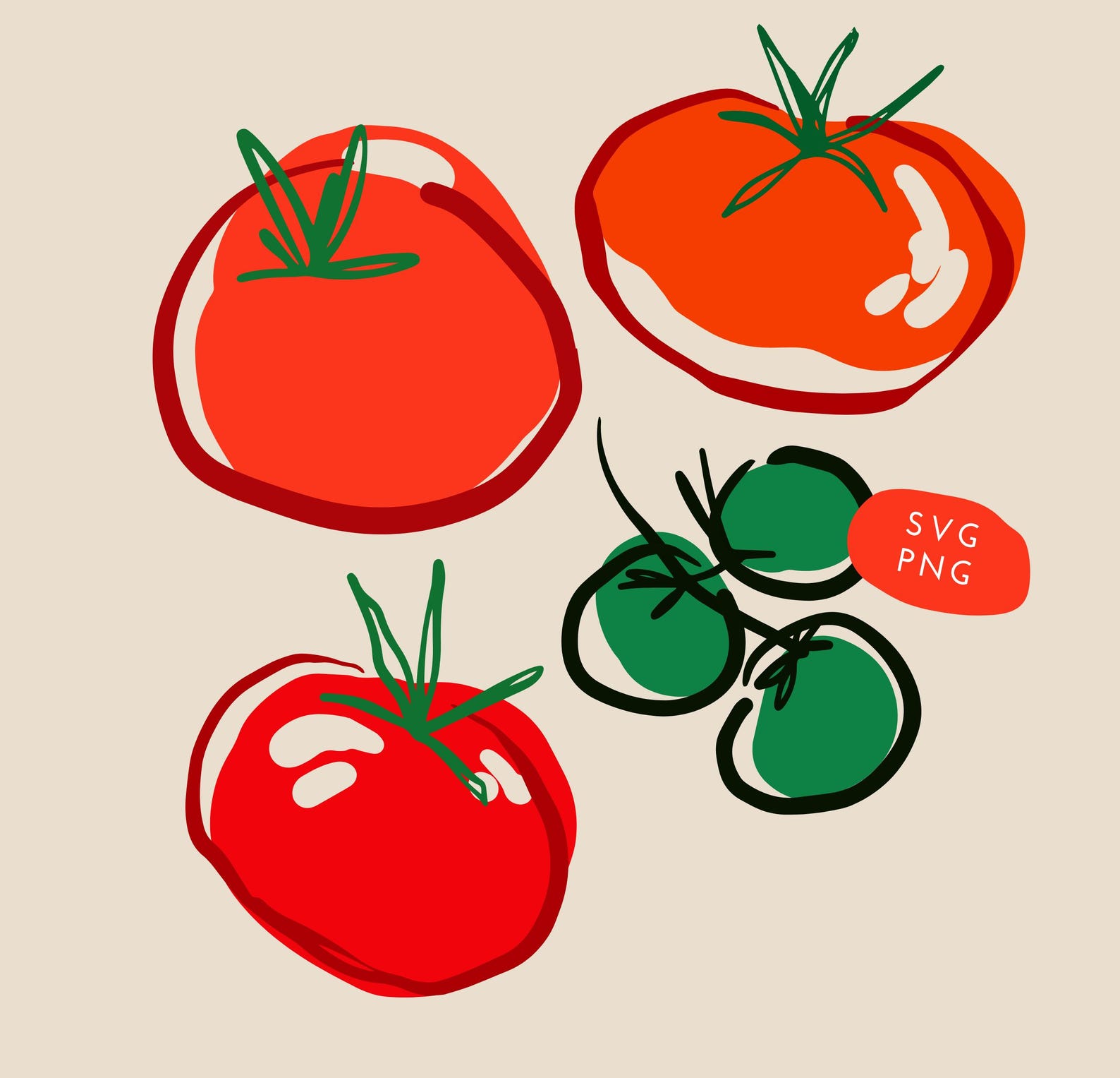 Italian Tomatoes SVG, Pomodoro Tomato PNG, Vegetables Clipart Hand ...
