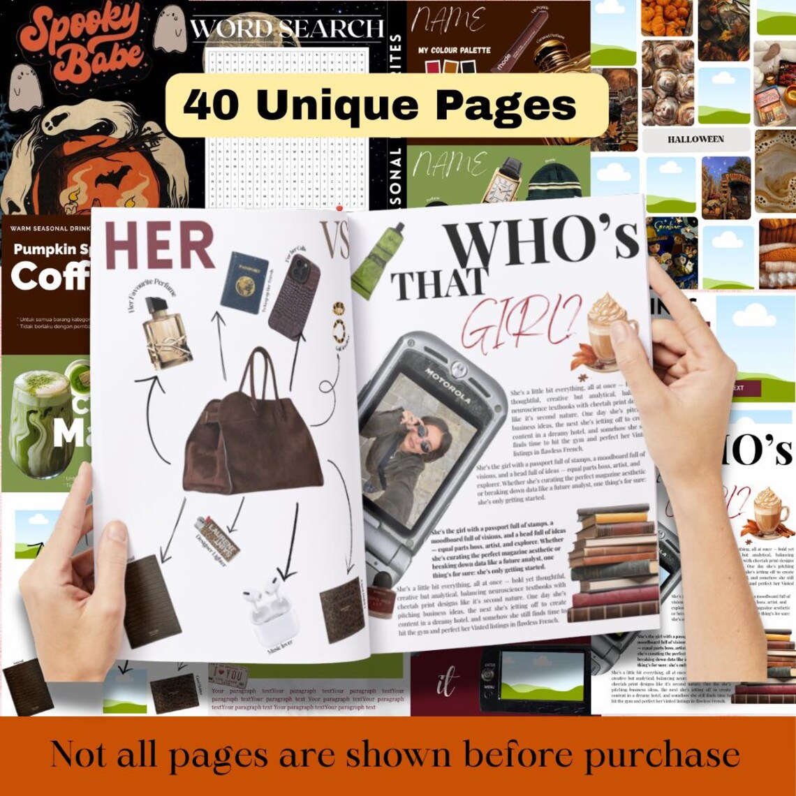Autumn/halloween Couples Love Magazine Template, Romantic Printable ...
