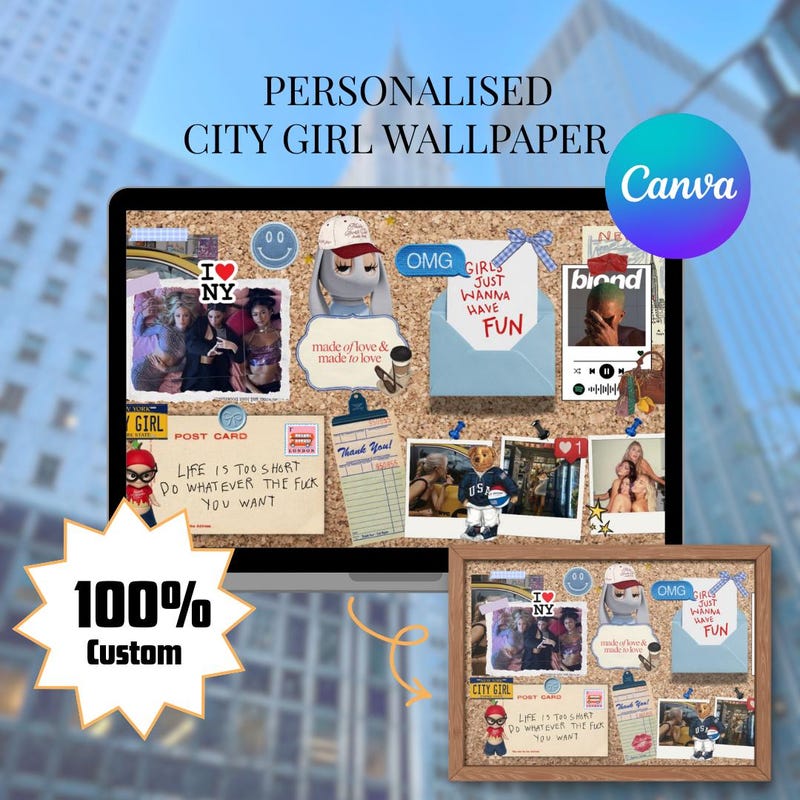 Corkboard Wallpaper Desktop - Etsy