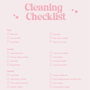 Cleaning Checklist - Etsy