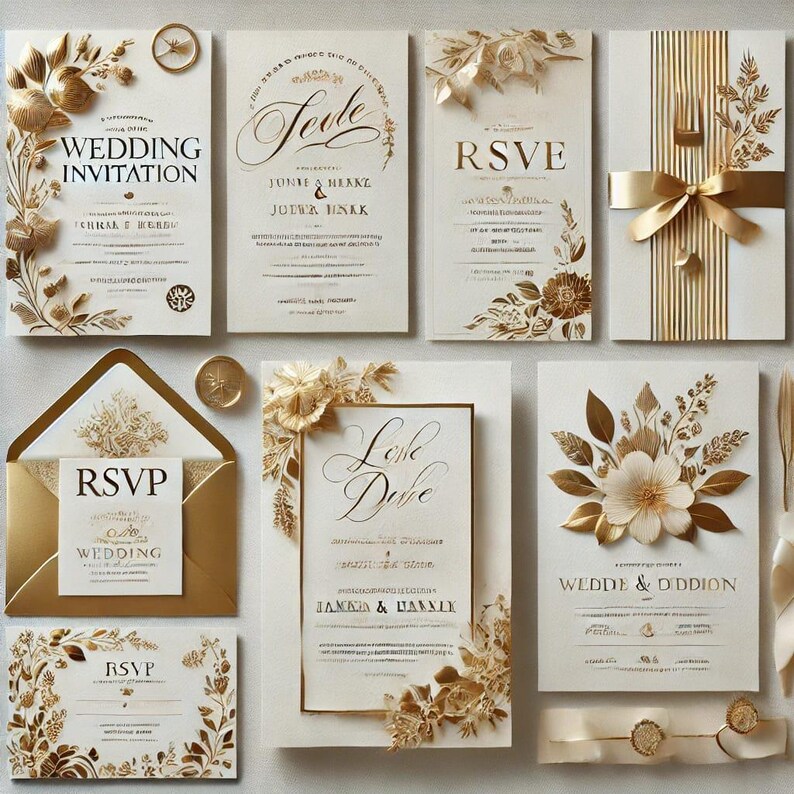 Luxury Gold Wedding Invitation Template | Elegant and Minimalist RSVP ...