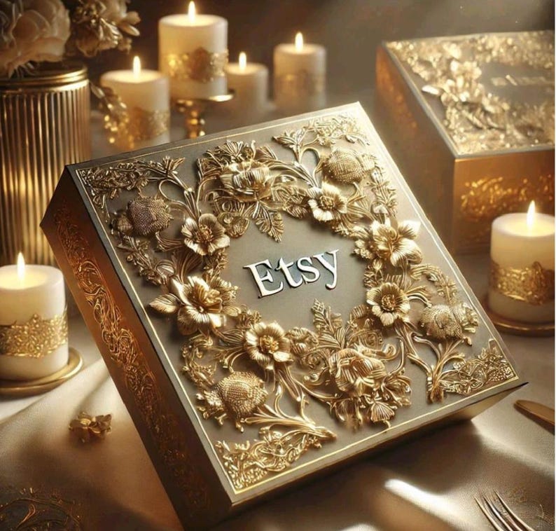 Luxury Wedding Invitation Box Set – Elegant Gold Foil Handmade Cards ...
