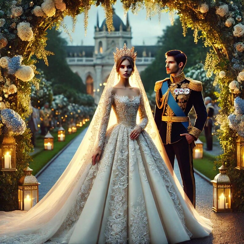 Luxury Royal Wedding Digital Art | Elegant Palace Wedding Scene ...