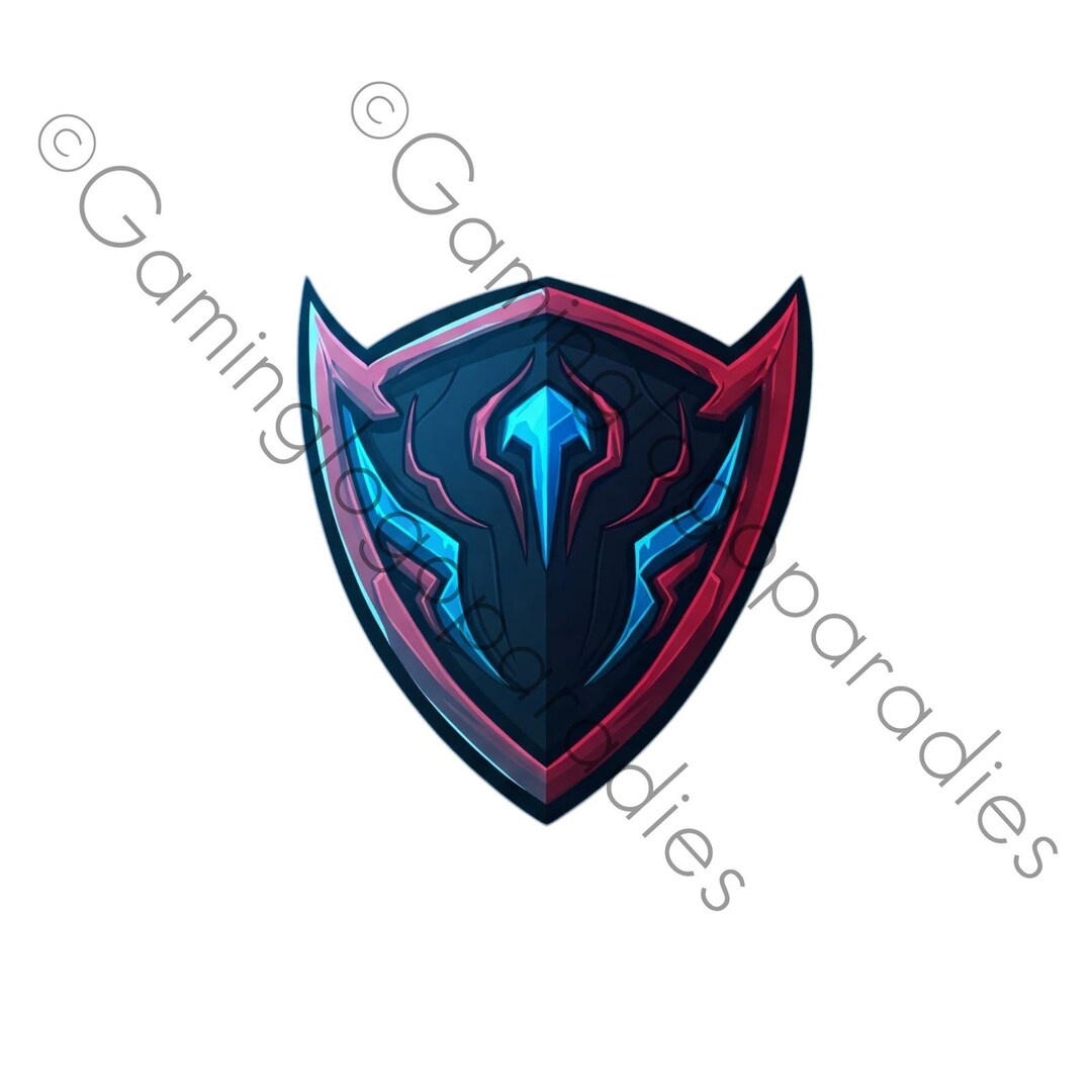 Shield Gray Red Logo Clan Logo Gaming Logo Design - Etsy
