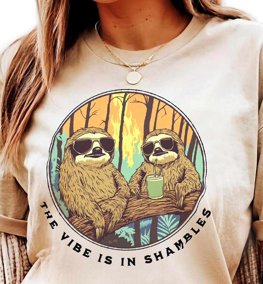 Funny Unisex Meme Shirt-the Vibe is in Shambles, Humorous Vibe Animal T ...