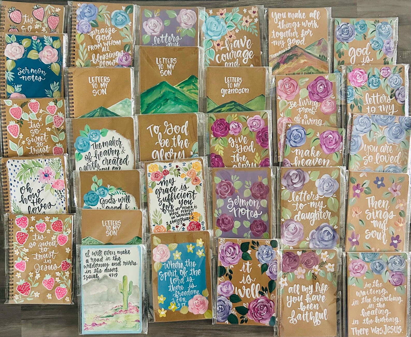 Set of 10 Custom Hand Painted Journals - Etsy