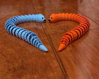 3d Printed Worm Articulated Flexi Fidget Layers in Green - Etsy