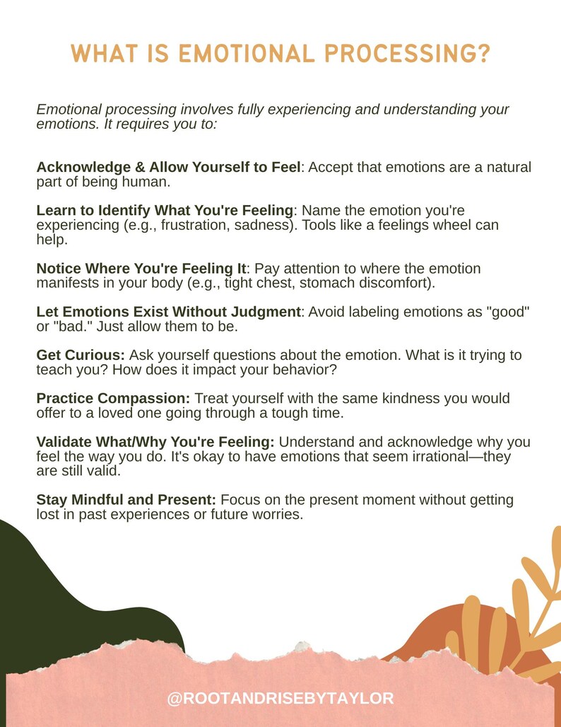 Therapy Guide: Emotional Processing VS Rumination - Etsy