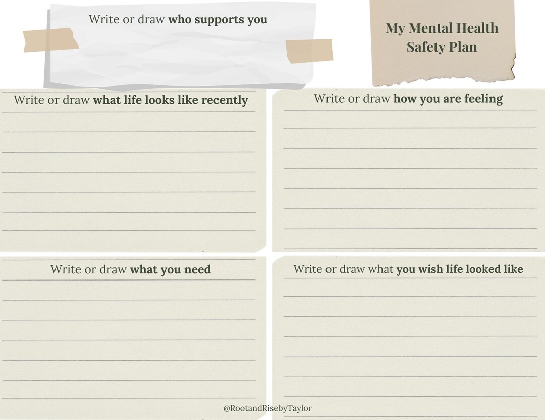 Mental Health Safety Plan - Etsy