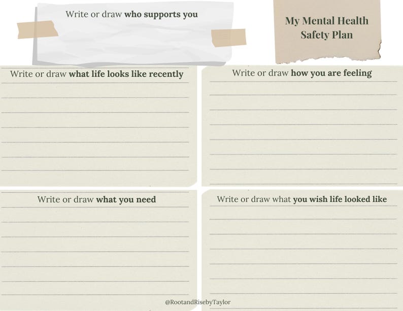 Mental Health Safety Plan - Etsy