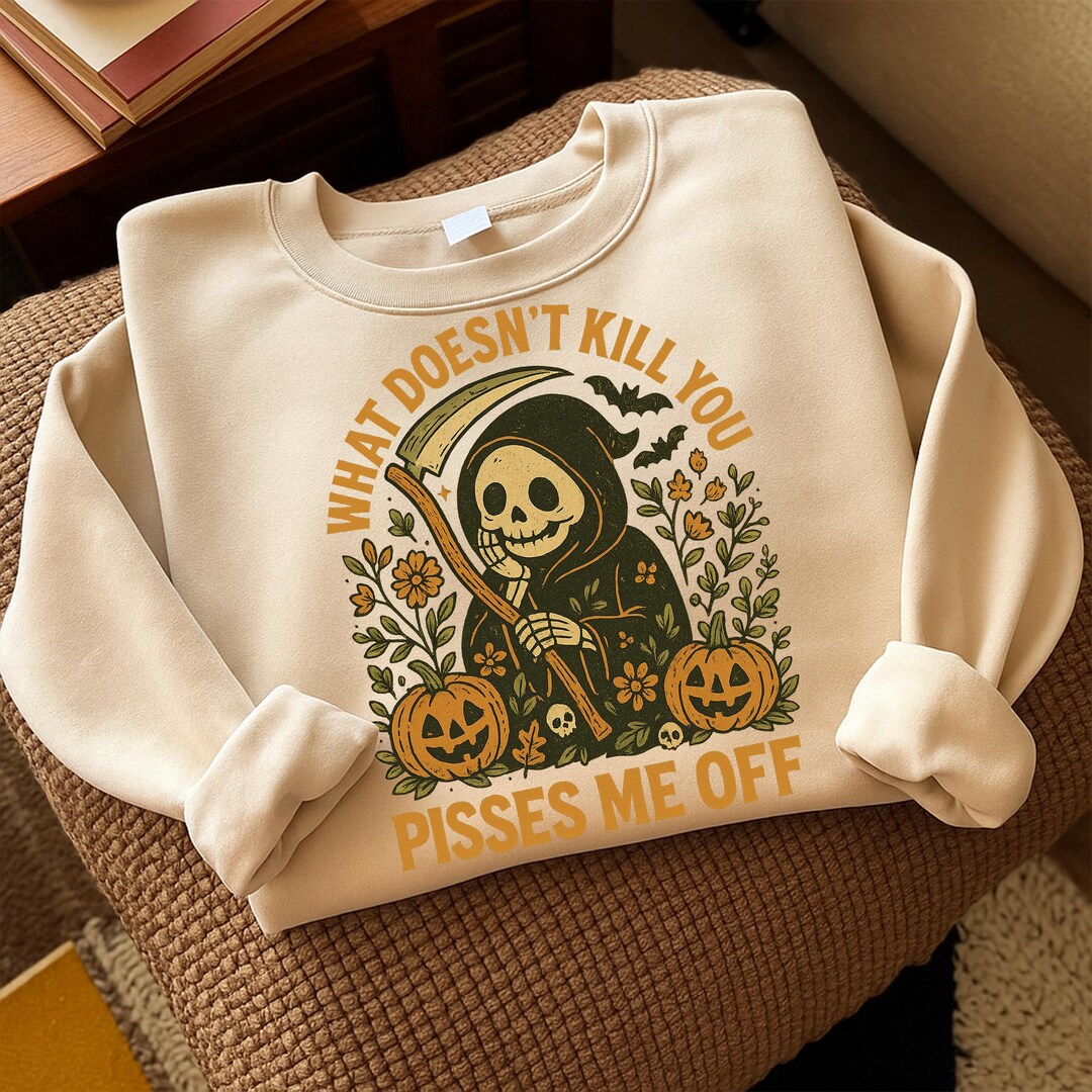 What Doesn't Kill You Clip Art | the Grim Ripper Halloween Illustration ...