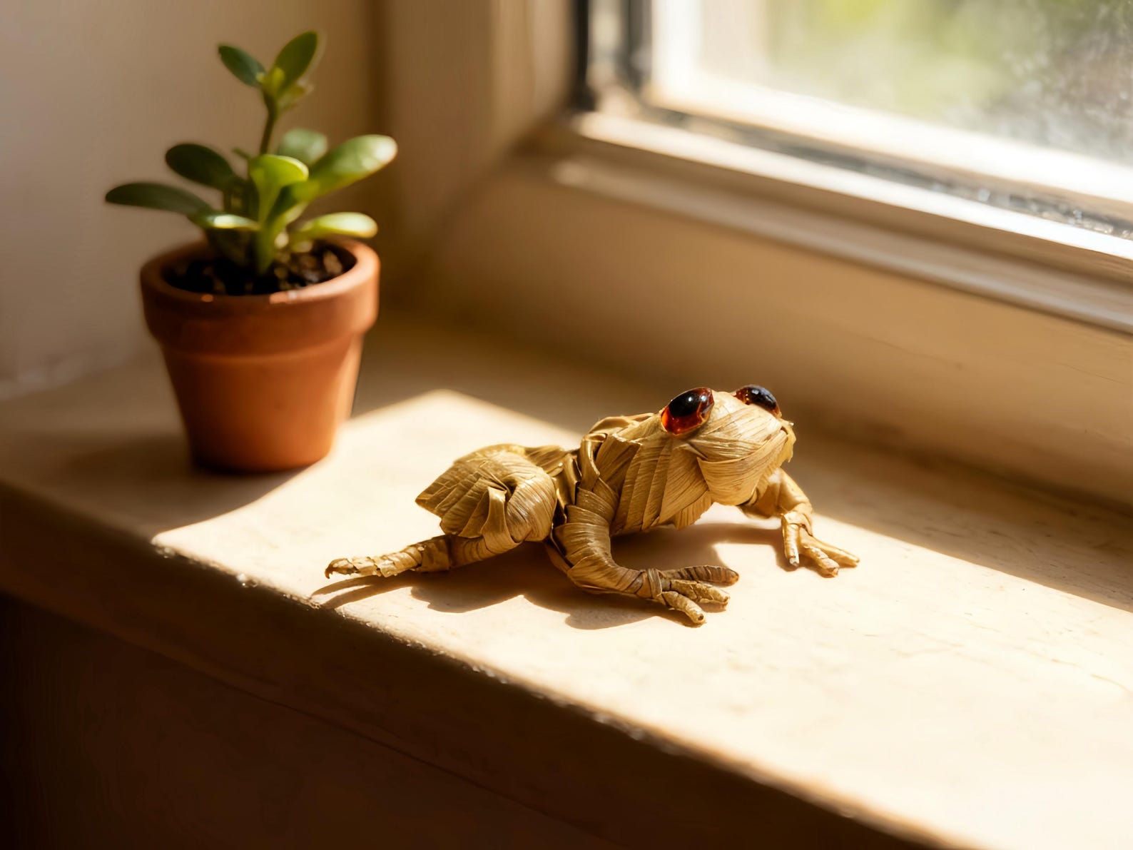 Handcraft Weaving Palm Leaf Frog,home Decor,on Desk , Office Decor ...