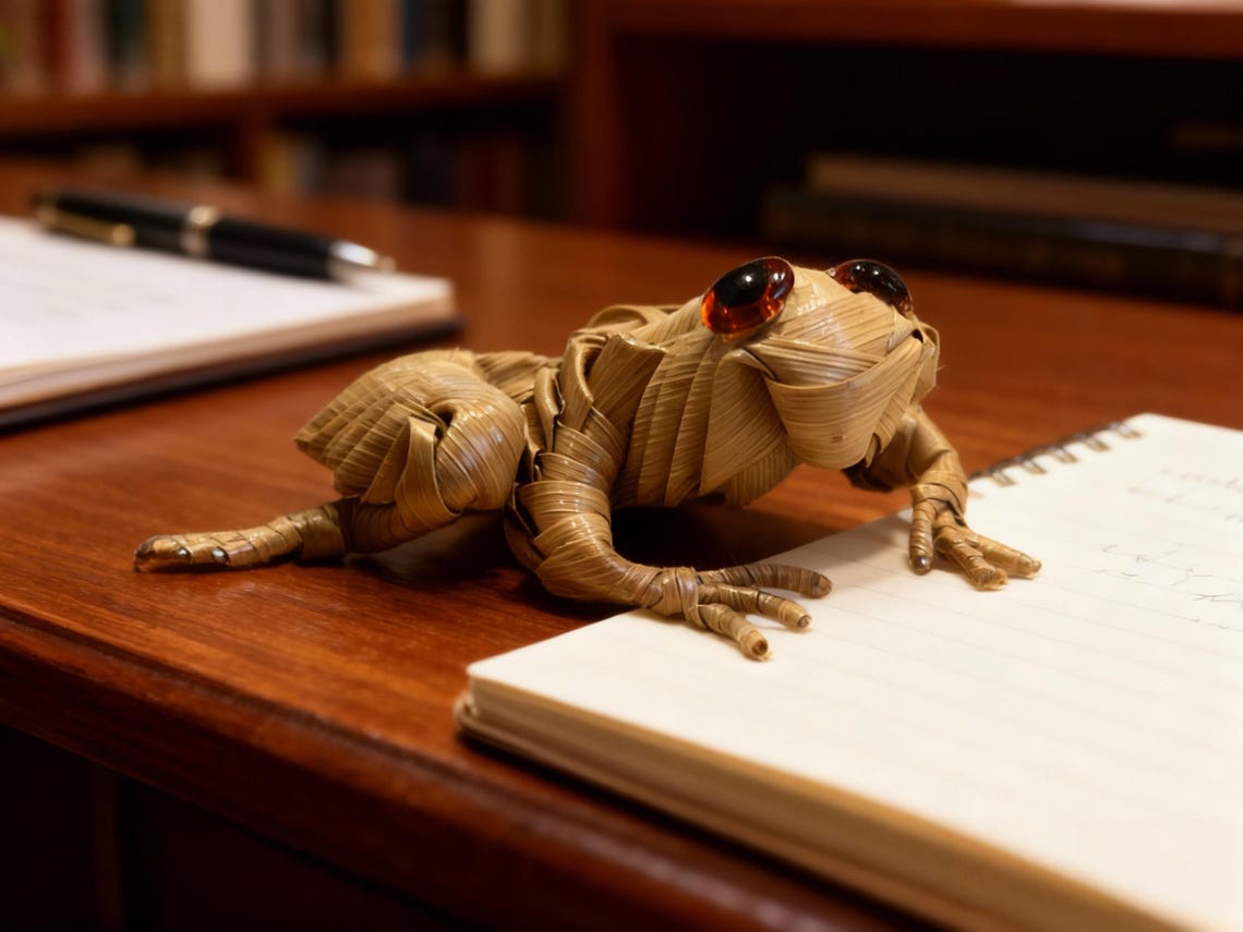 Handcraft Weaving Palm Leaf Frog,home Decor,on Desk , Office Decor ...