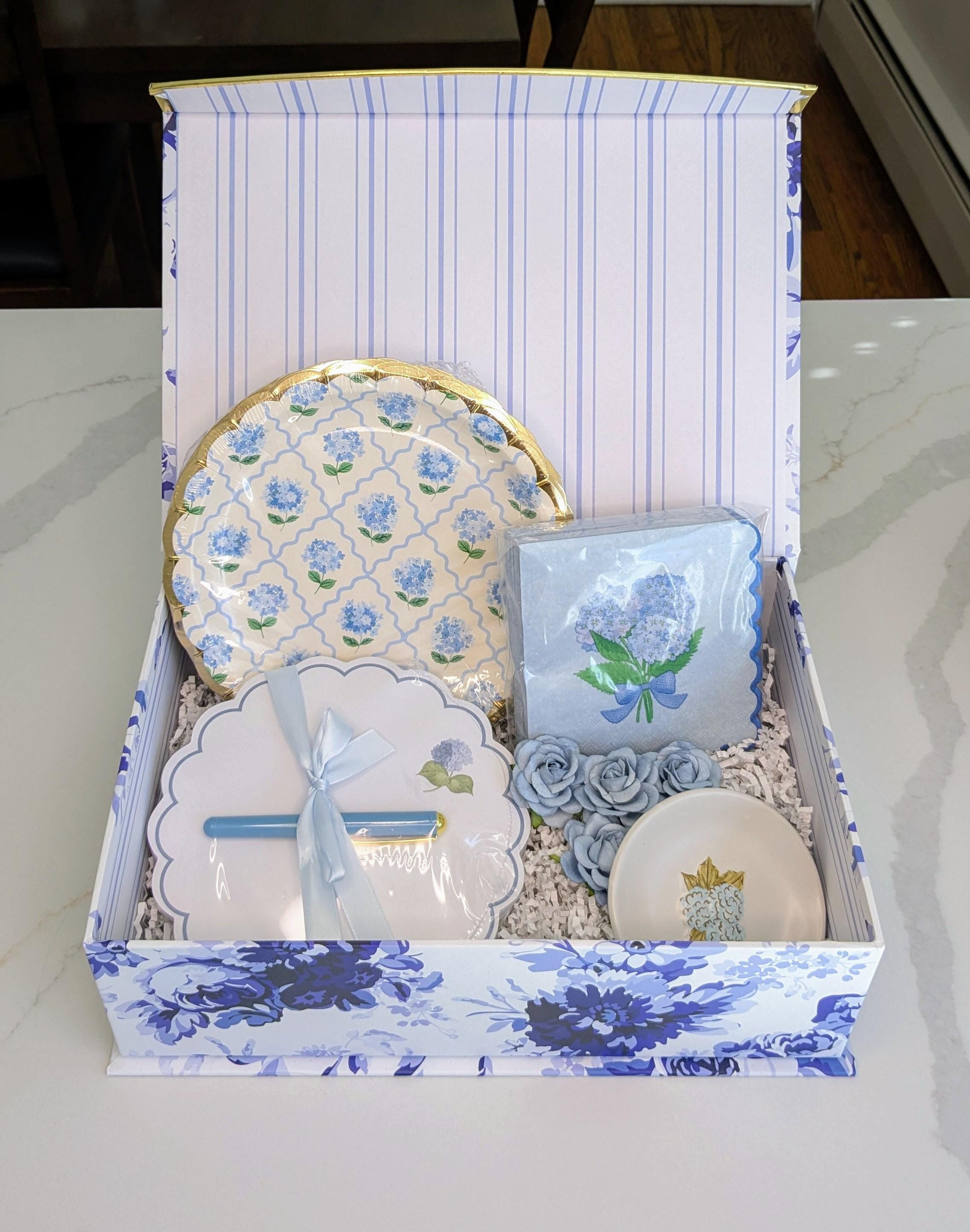 Blue Floral Gift Box - Etsy