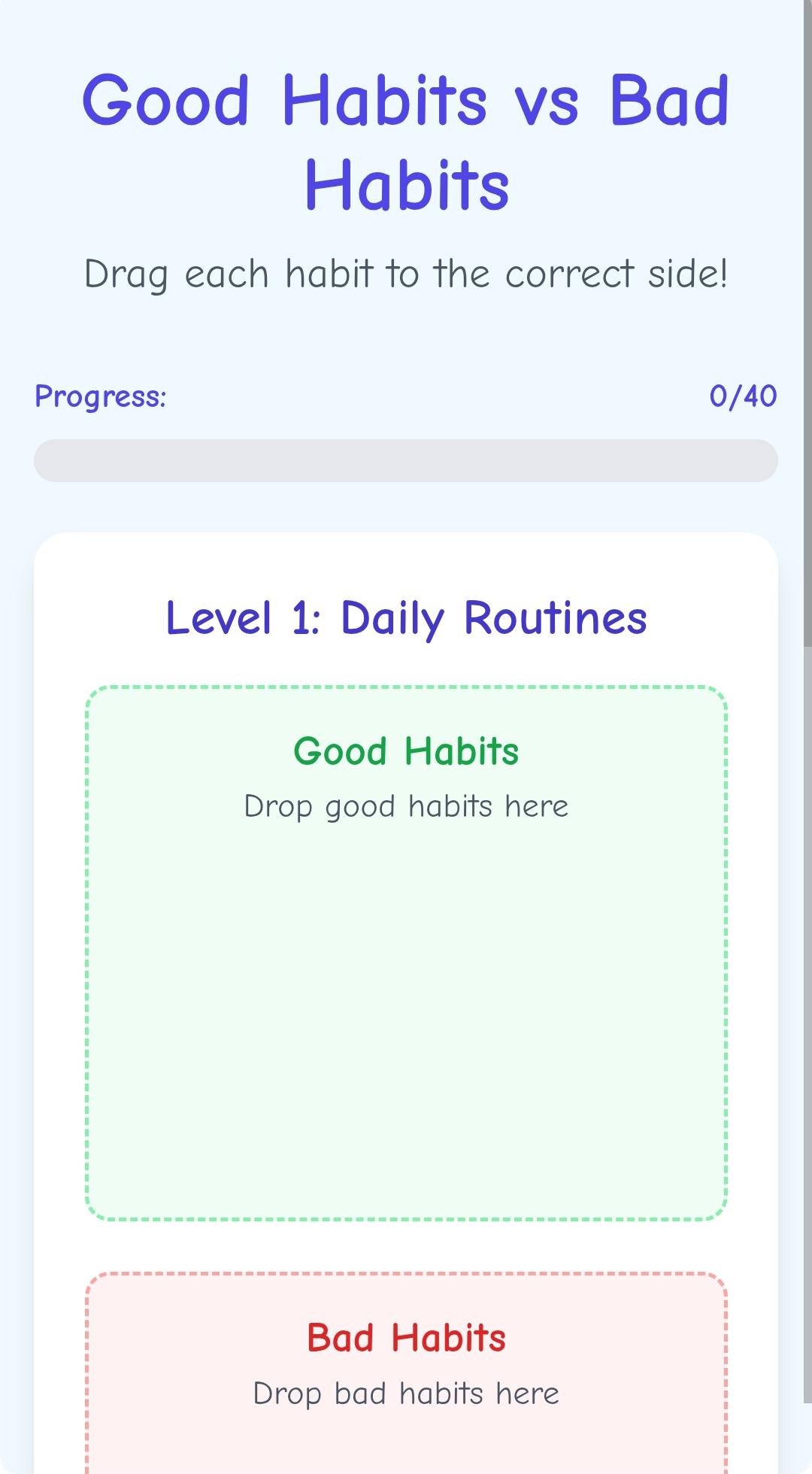 Good Habits Vs Bad Habits | Interactive Healthy Habits Game for Kids ...