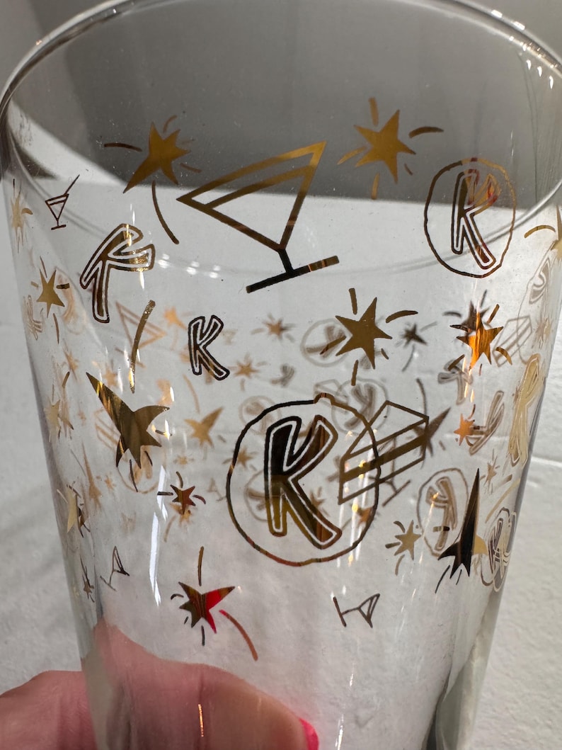 Vintage Kahlua Barware Mudslide Glasses Set of 8 Atomic Starburst Gold ...