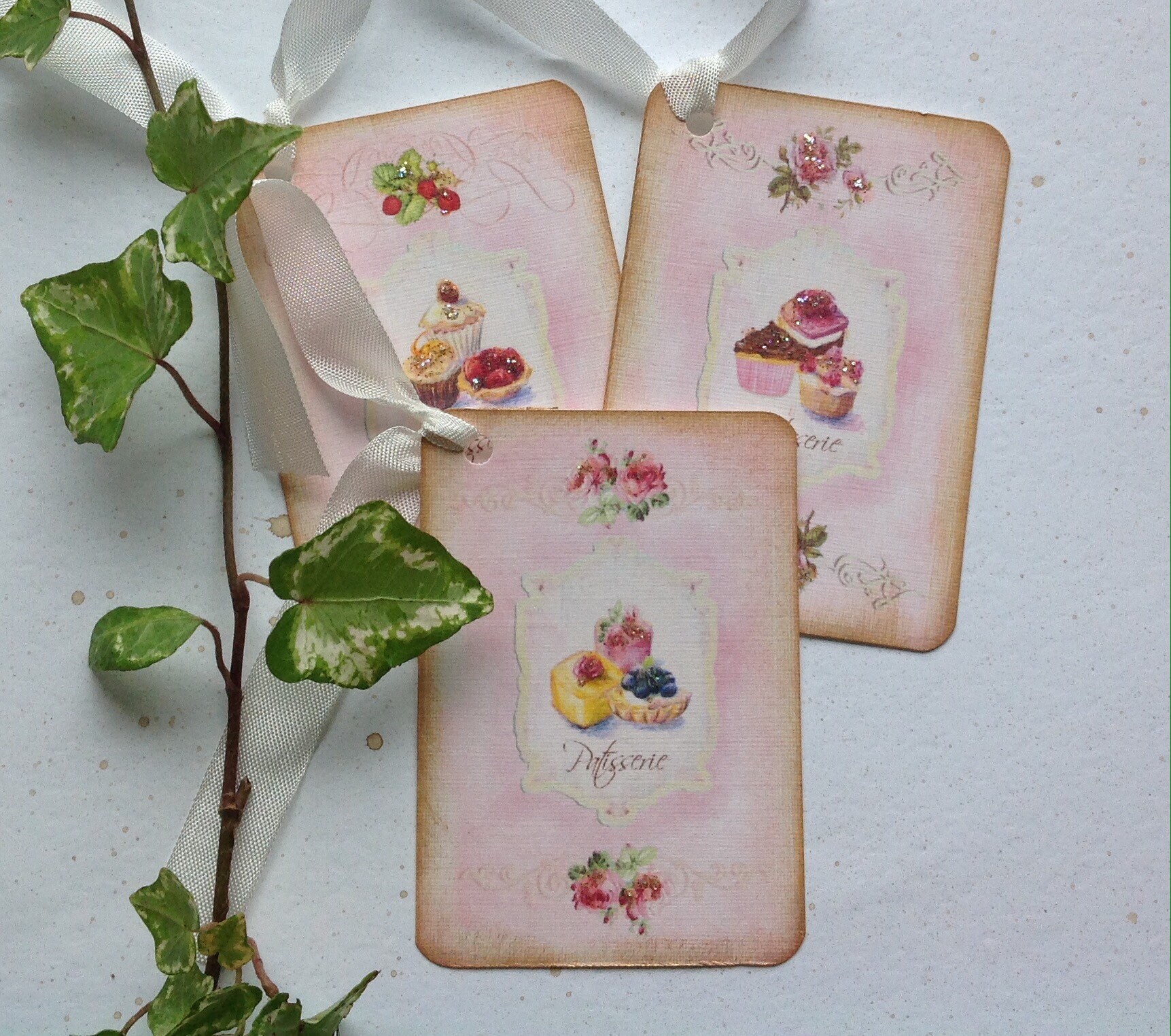 GIFT TAGS , ( Pack of 3 ). Vintage-style . Hang Tags .wedding . French ...