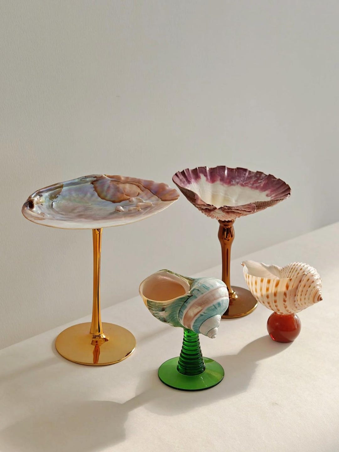 Handmade Conch Shell Wine Glasses: Coastal Wedding Decor - Etsy