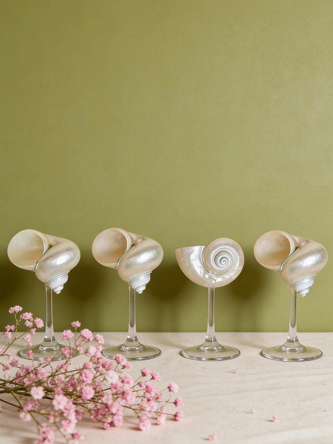 Seashell Wine Glasses, Shell Martini Glasses, Wedding Bridesmaid Gift ...