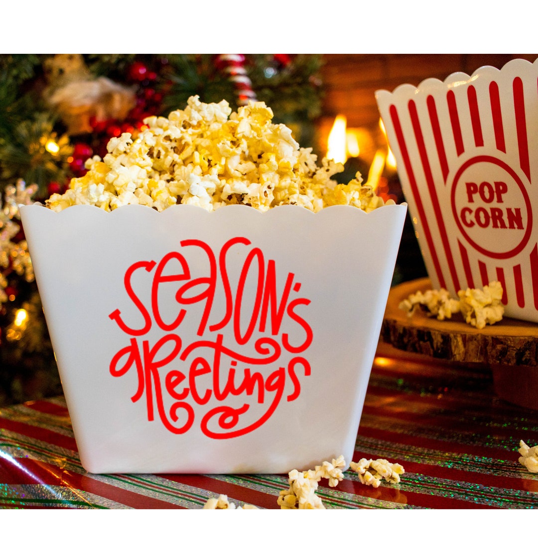 Personalized Popcorn Tub, Seasons Greetings, Movie Night, Corporate ...