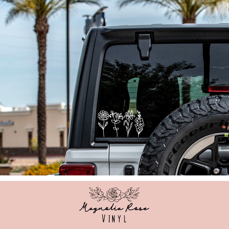Birth Month Flower Decals Flower Family Car Decal Flower - Etsy