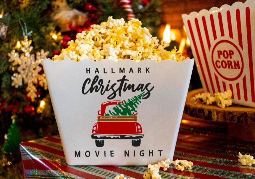Personalized Popcorn Tub Christmas Movie Night Family Gifts - Etsy