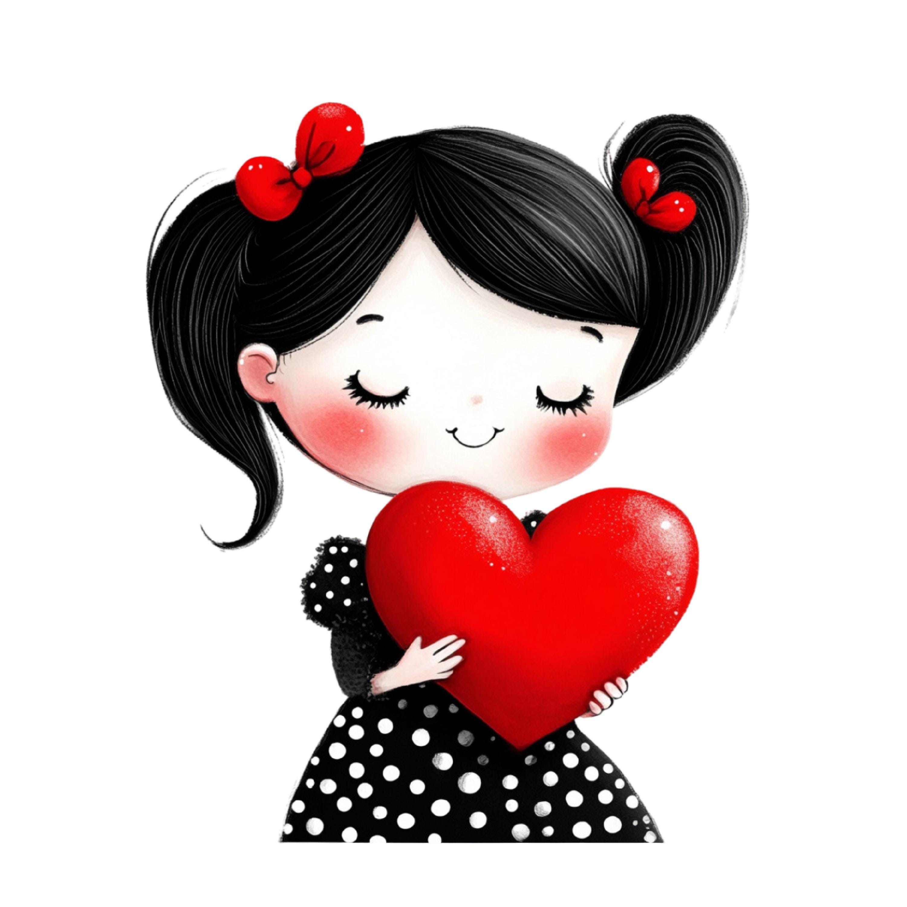 Cute Girl Clipart: Whimsical Watercolor PNG for Crafts & Stickers ...