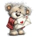 Valentine's Day Teddy Bear Clipart: Love Graphics Digital Download 36 ...
