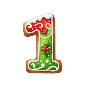 Gingerbread Alphabet Clipart: Christmas PNG Graphics Digital Download ...