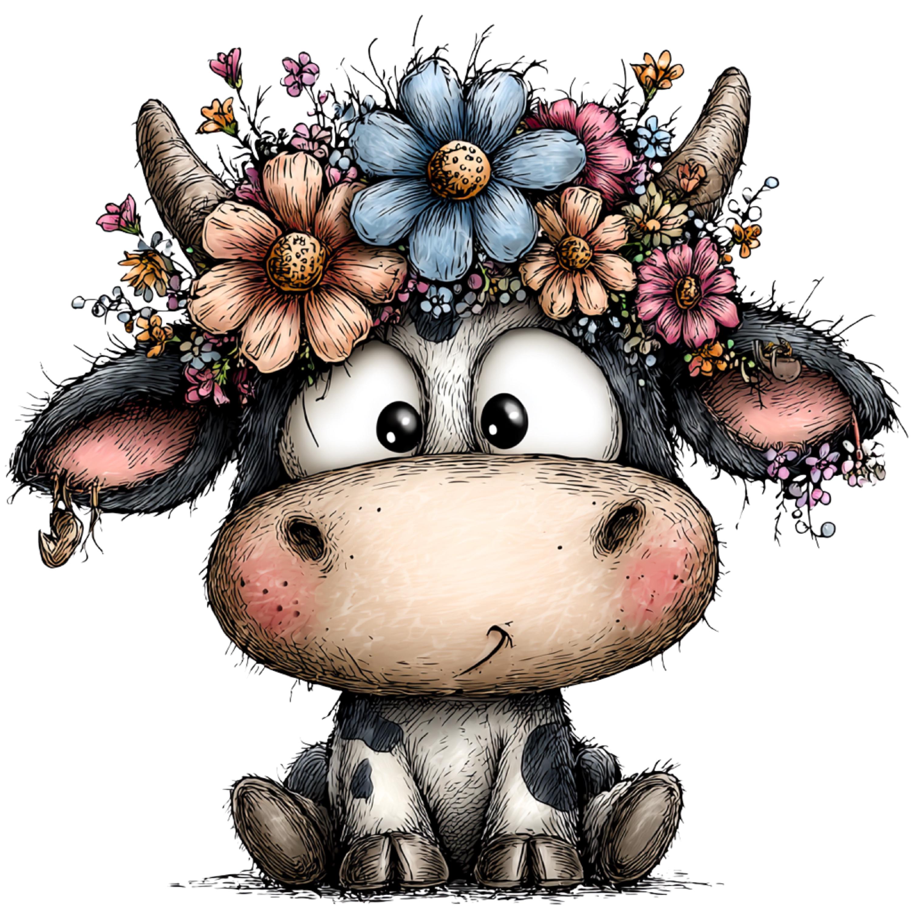 Watercolor Funny Farm Animals Set: Whimsical Happy Country Art Bundle ...