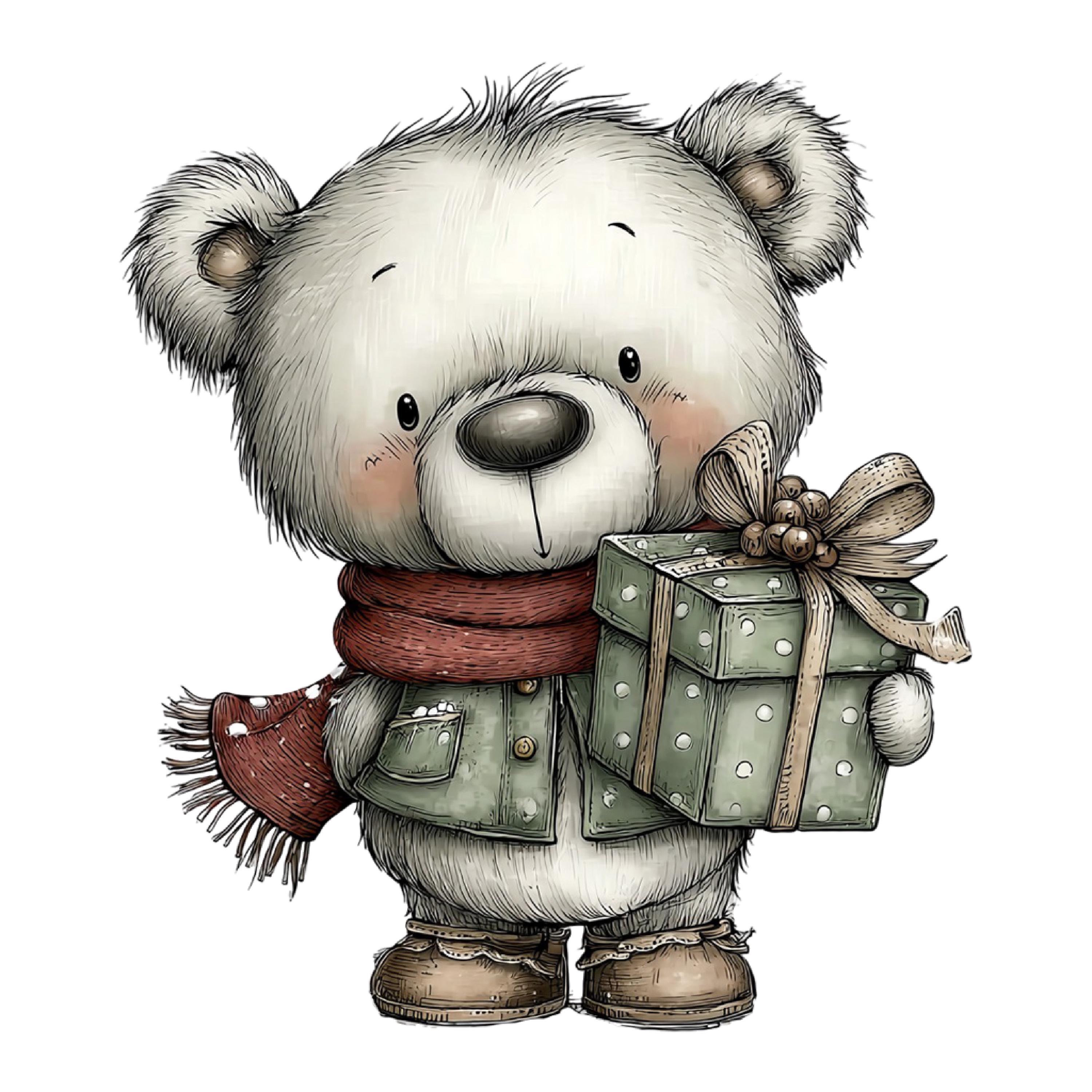 Whimsical Christmas Animal Clipart – Festive Woodland PNG Set (instant ...