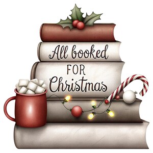 Christmas Book Lover Clipart – Cozy Winter Reading PNG Set (digital ...