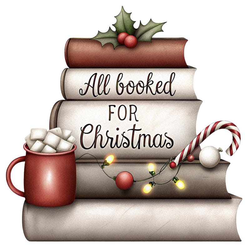 Christmas Book Lover Clipart – Cozy Winter Reading PNG Set (digital ...