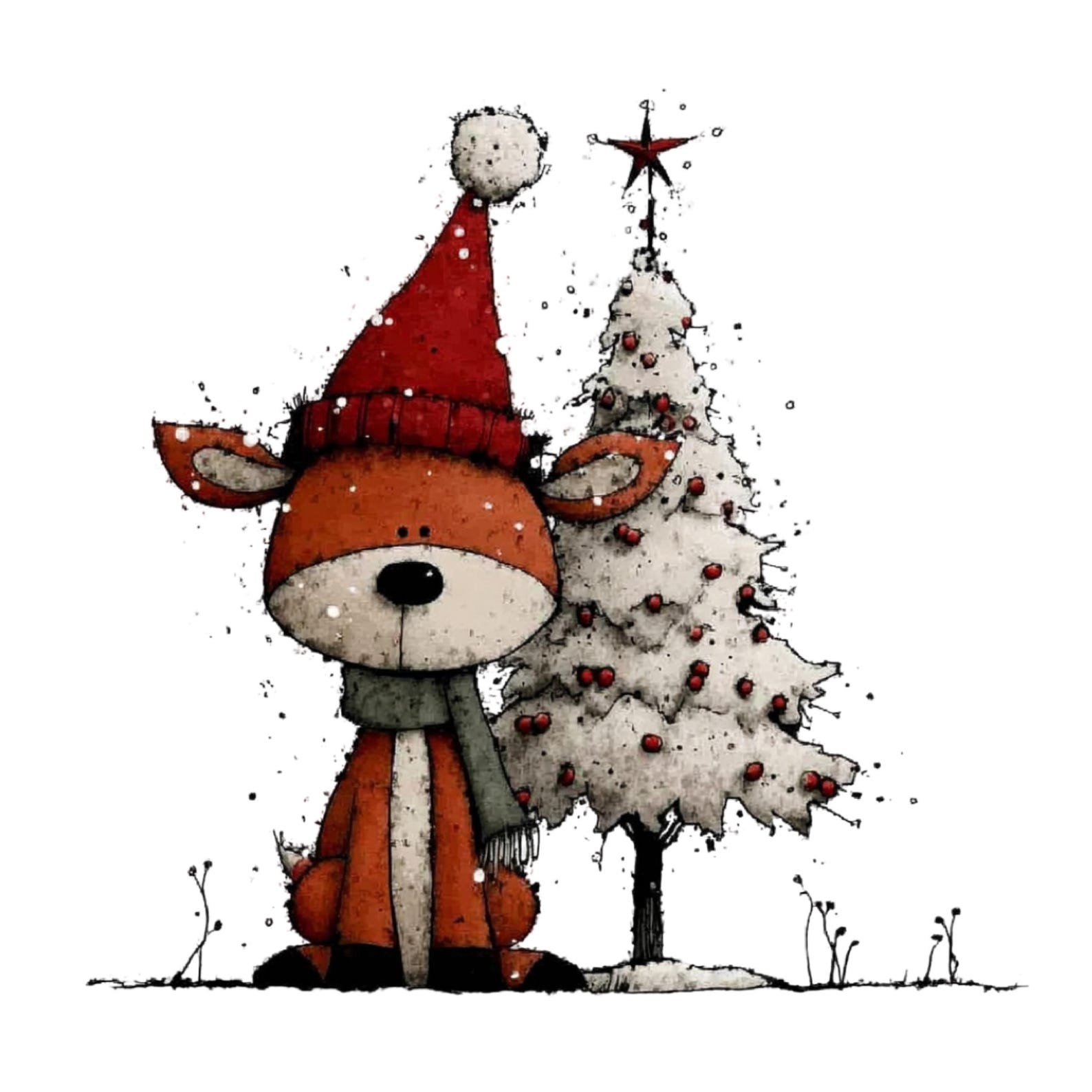 Quirky Christmas Animals Clipart – Whimsical Holiday Creatures PNG ...