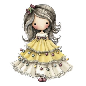 Whimsical Christmas Girl Clipart: Holiday PNG Set for Crafts & Cards ...