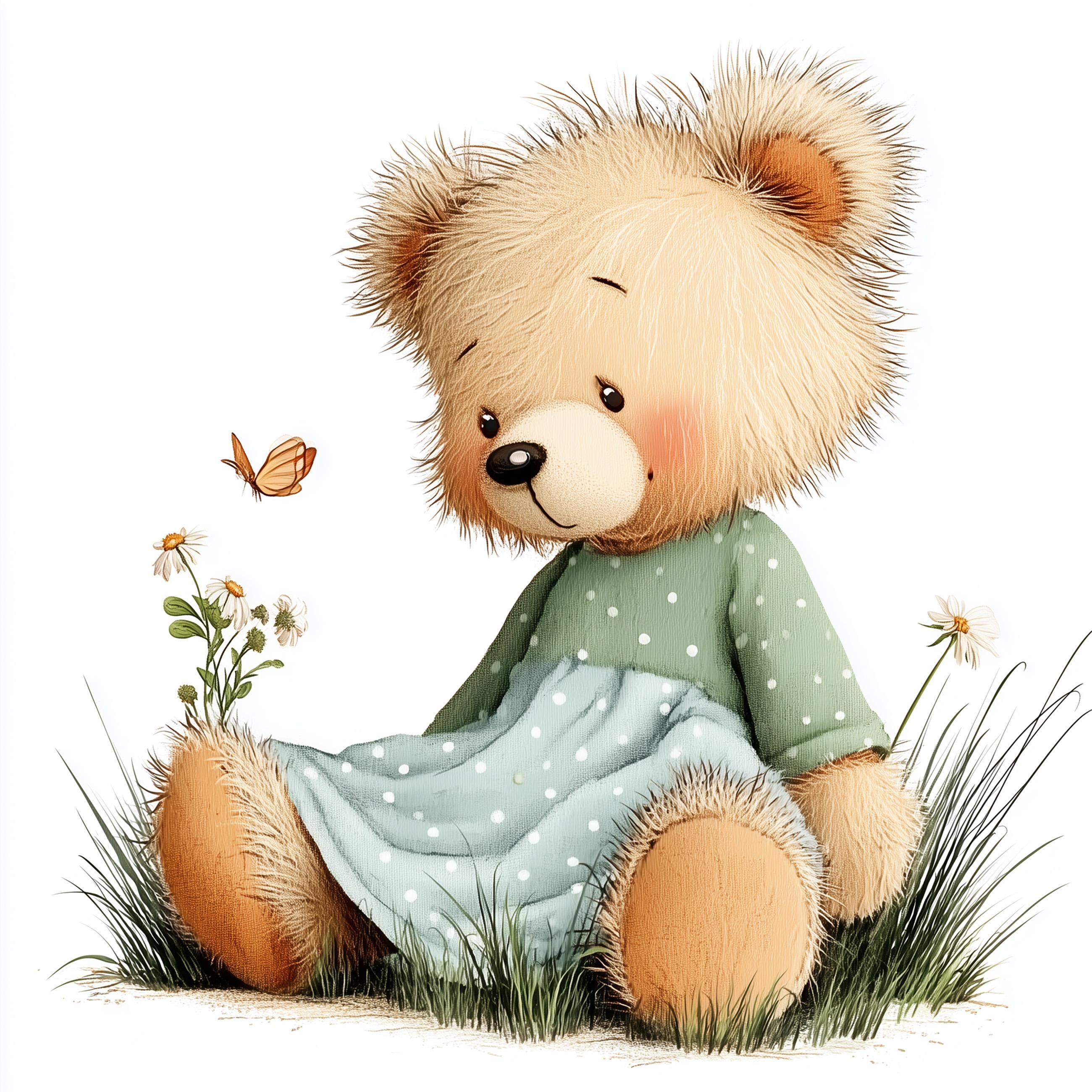 12 PNG Spring Teddy Bear Clipart Set Bundle,instant Download,commercial ...