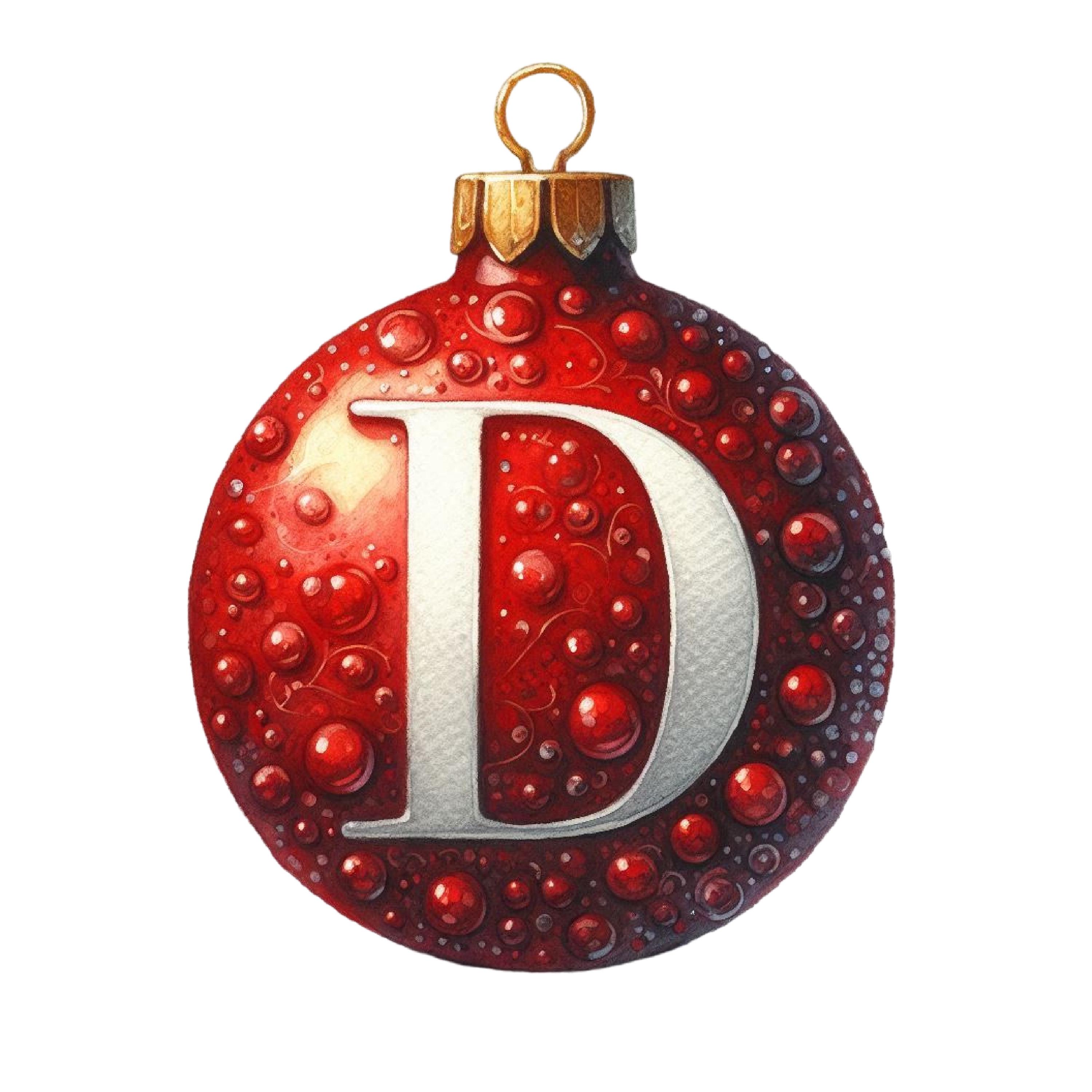 Christmas Ornament Alphabet Clipart: Festive PNG Letters (digital ...