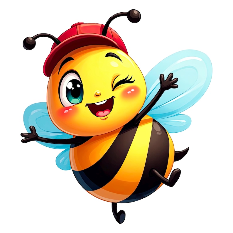 Cute Bees Clipart – Adorable Honey Bee PNG Bundle (digital Download ...