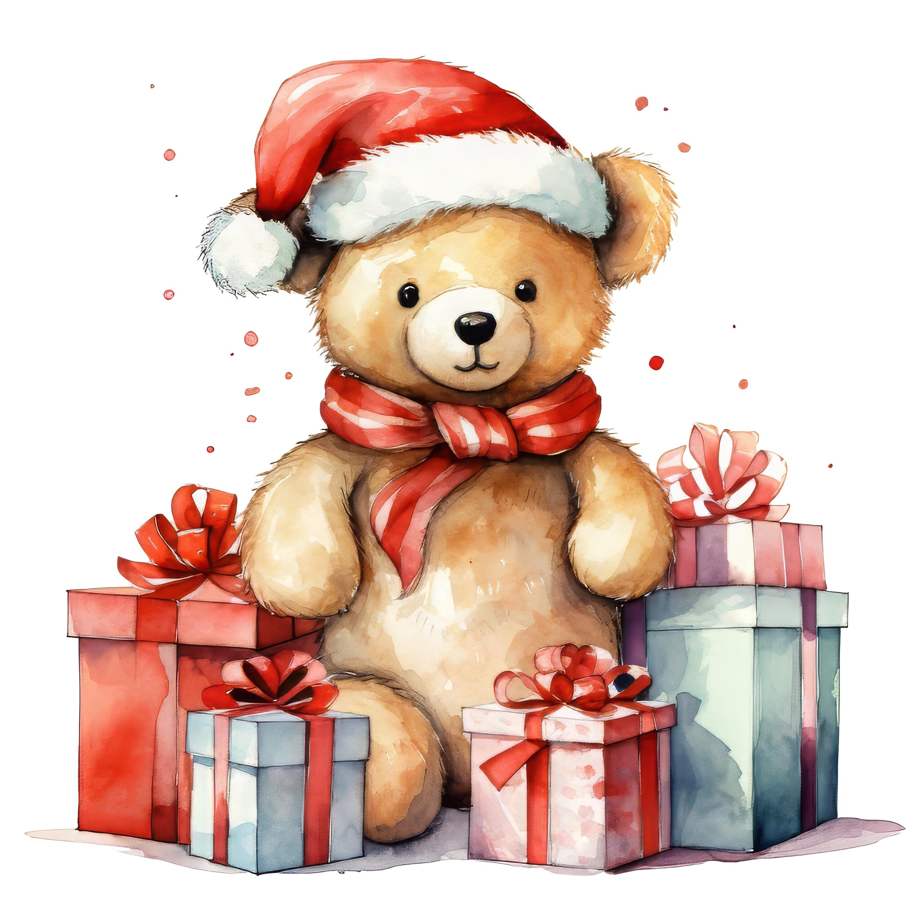 Christmas Teddy Bear Clipart Bundle: Cute Holiday PNG Images ...