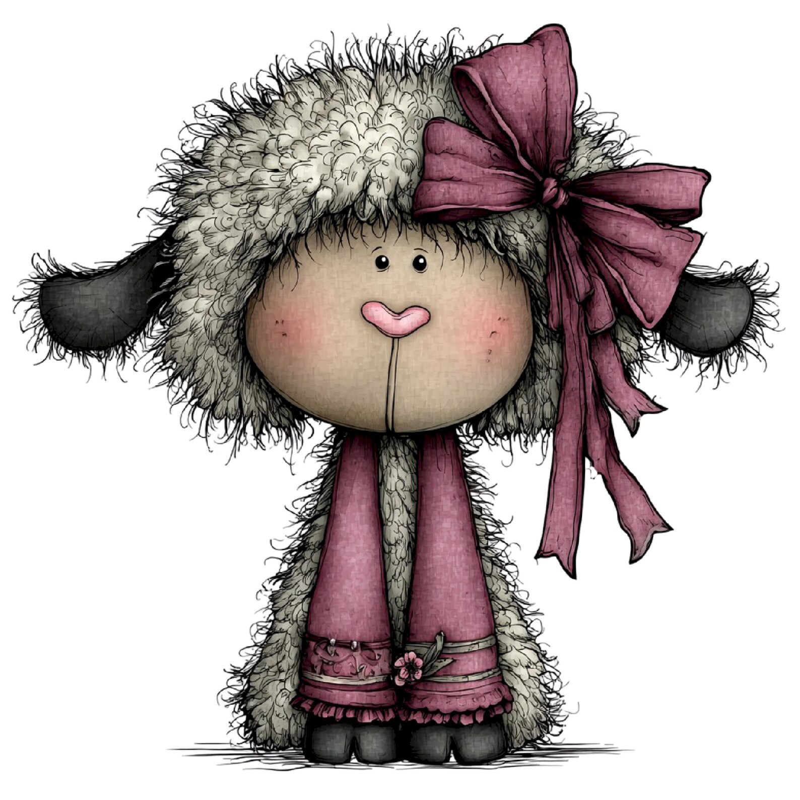 Whimsical Christmas Sheep Clipart – Cute Holiday Farm Animal PNG Bundle ...