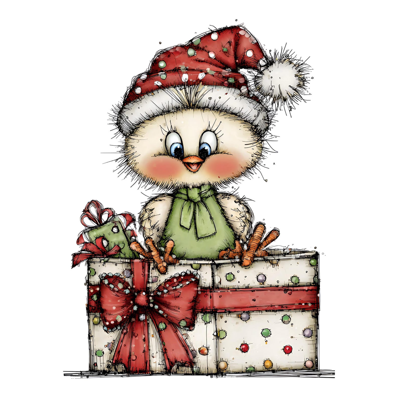 Whimsical Fluffy Christmas Birds Clipart – Cozy Winter PNG Set (instant ...