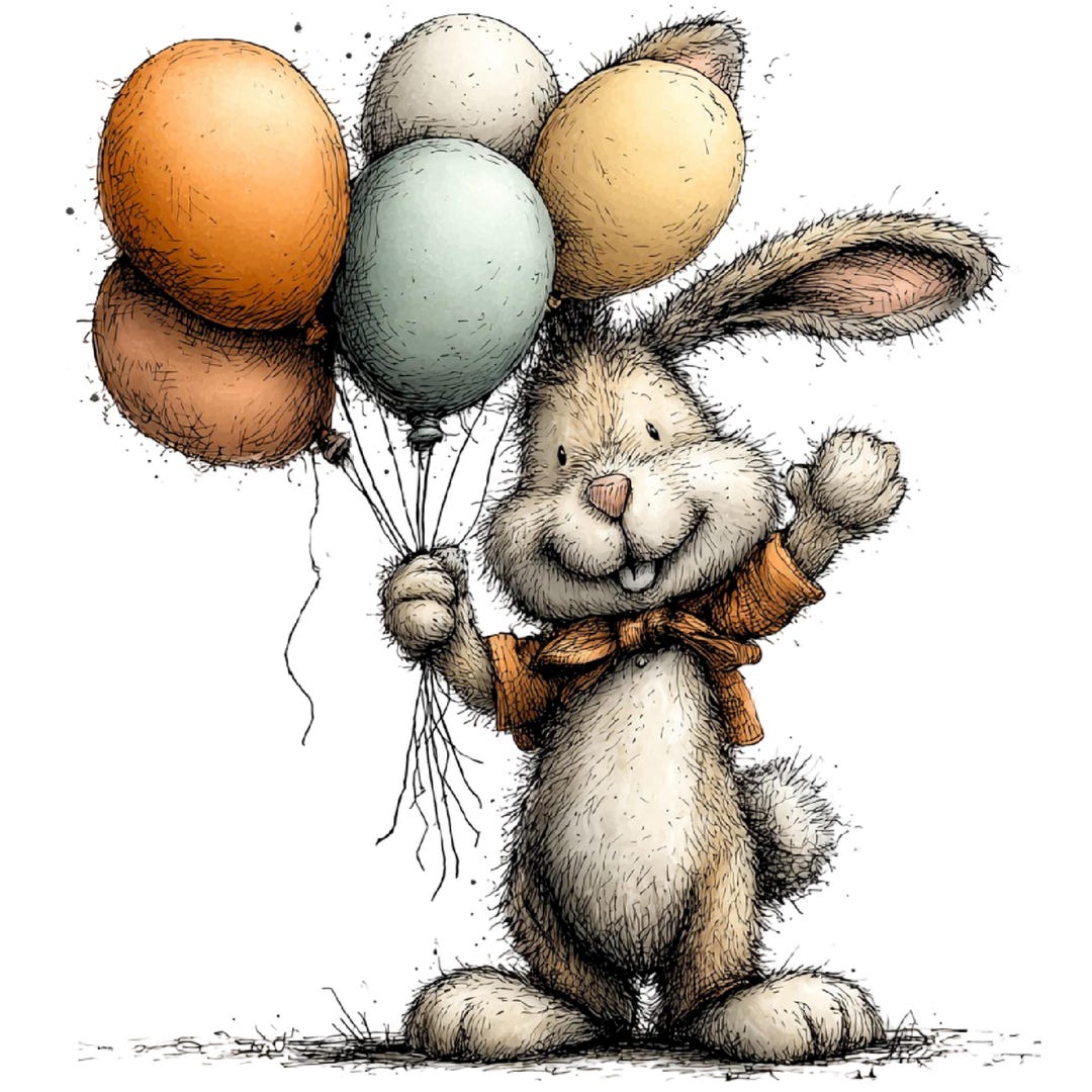 Whimsical Bunny Easter Clipart: Festive Graphics Digital Download 30 ...