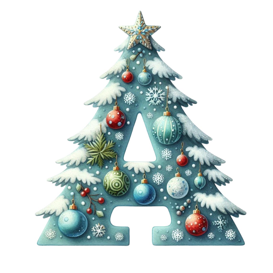 Christmas Alphabet Clipart PNG: Festive Holiday Letters (digital ...