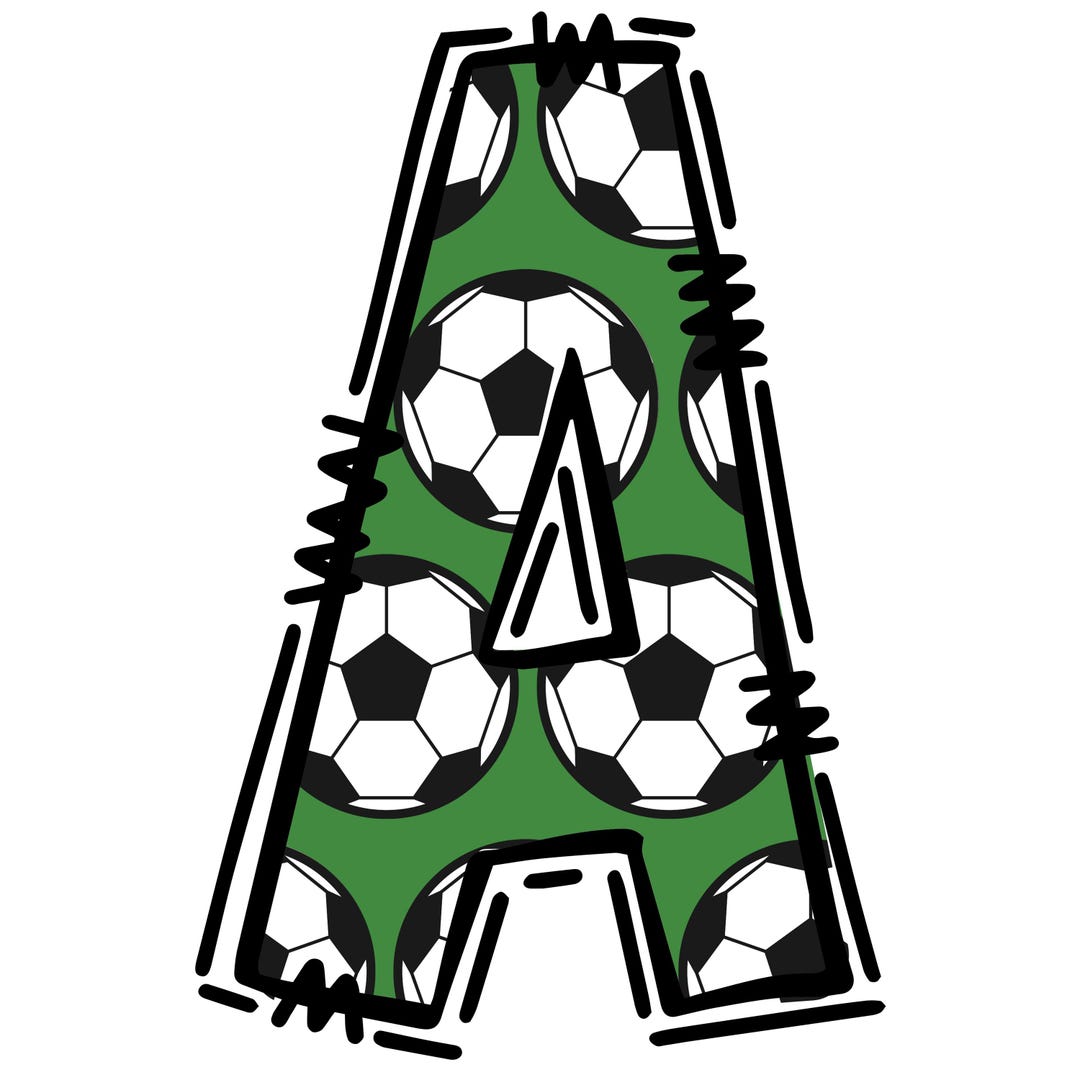 36 PNG Soccer Alphabet Set 4 Letters Clipart,soccer Clipart,watercolor ...